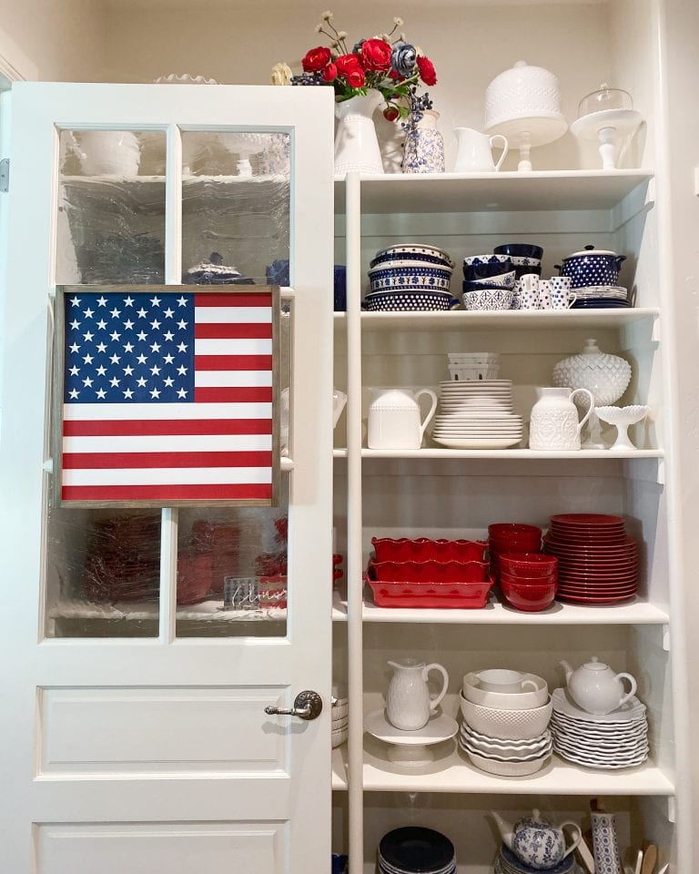 Patriotic Dish Pantry Organization | Patriotic Dishware