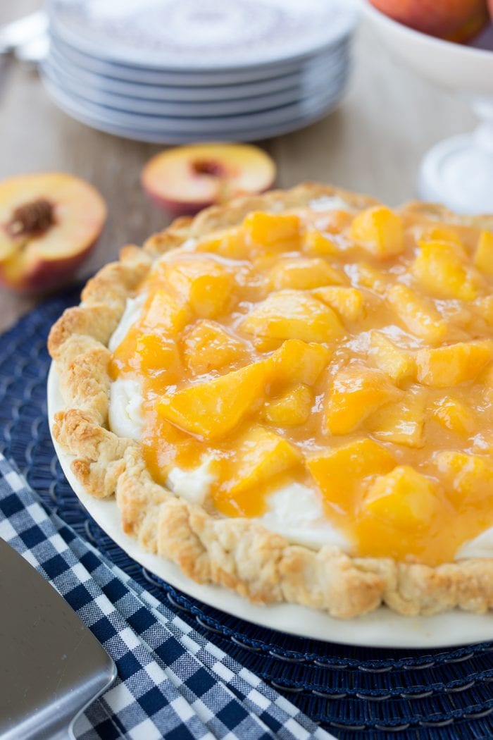 Homemade Fresh Peach Pie | Pie With Cream Cheese Filling