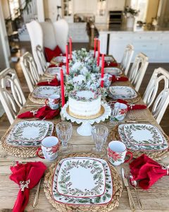 Red and Green Christmas Tablescape - Home With Holly J