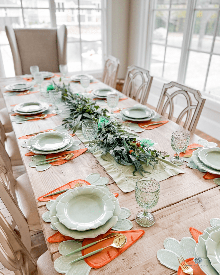 Carrot Themed Easter Tablescape - Home With Holly J
