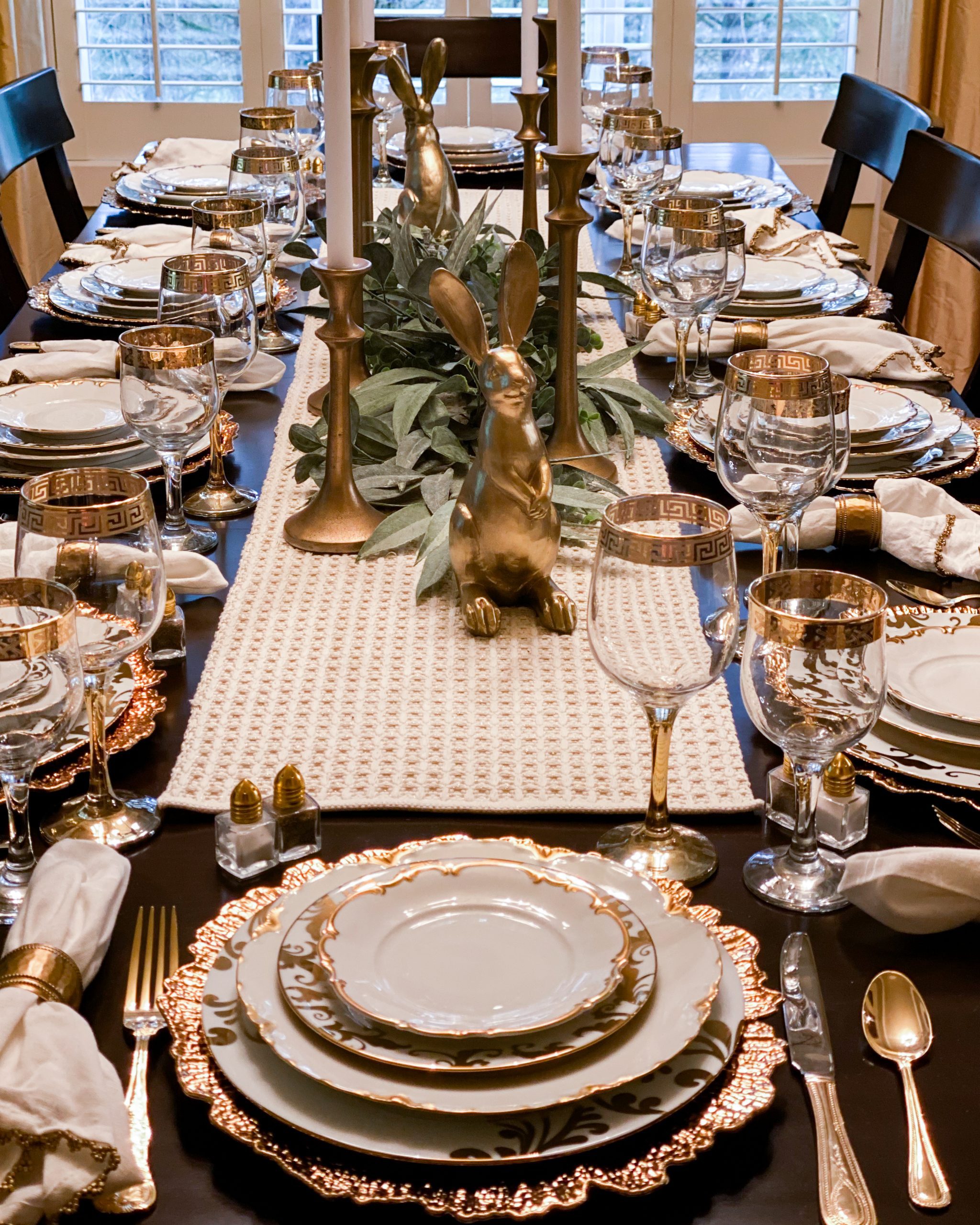 Gold and White Elegant Easter Table Decor - Home With Holly J