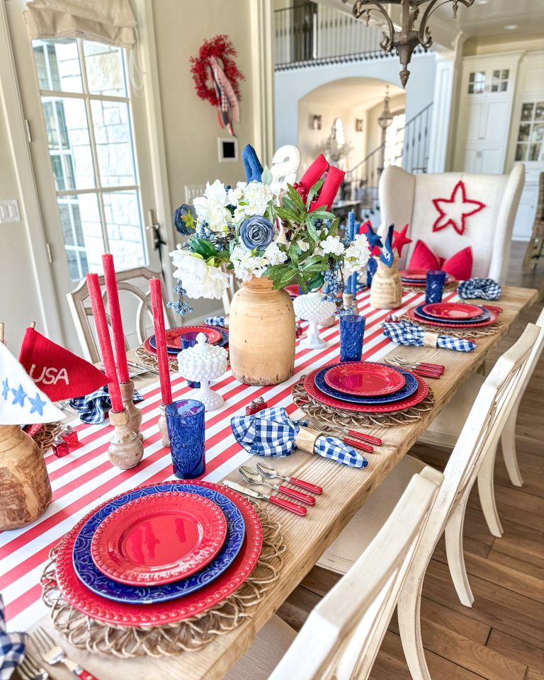 Patriotic Tablescape | Seasonal Fourth Of July Table Decor